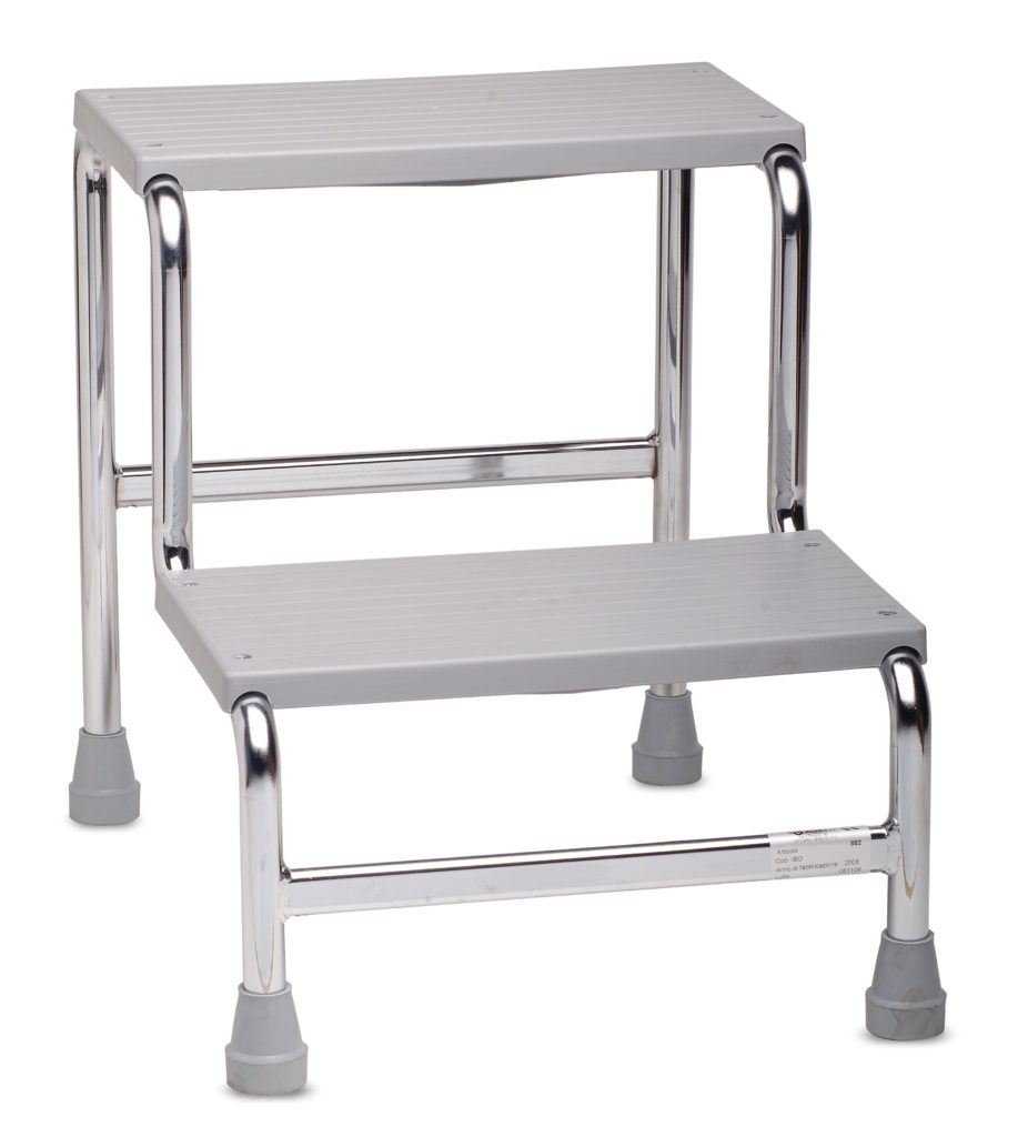 step ladder 2 steps in chrome steel - PVS-SPA